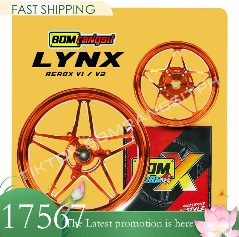 BOM RANGSIT BOMX LYNX CNC V1 / AEROX V2 STAR MAGS 14S 5 SPOKES | Shopee ...
