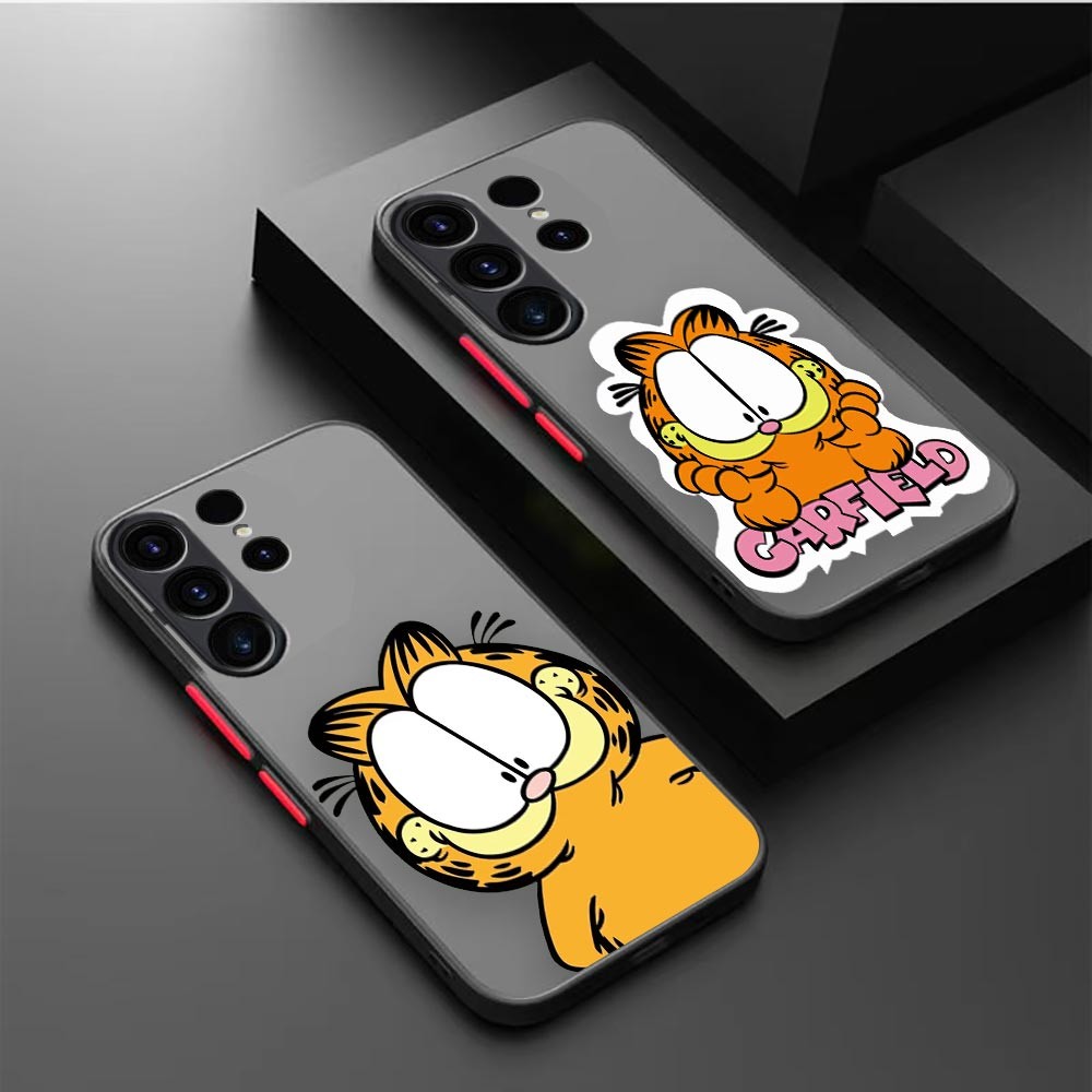 Phone Case Garfield Cartoon Cat Face 5FS For Samsung Galaxy S20 S21 S22 ...