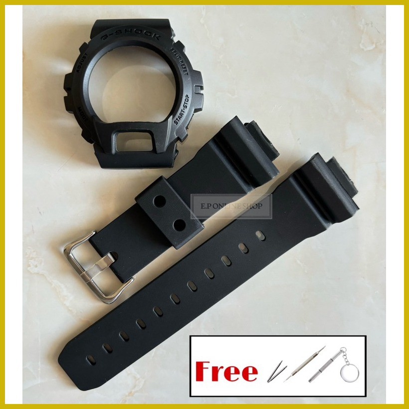 Replacement Strap & Bezel Matte All Black for G-shock DW6900 DW-69000 ...