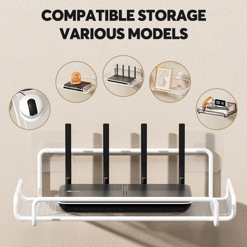 Router storage shelf Wall hanging on the wall storage shelf no punching ...