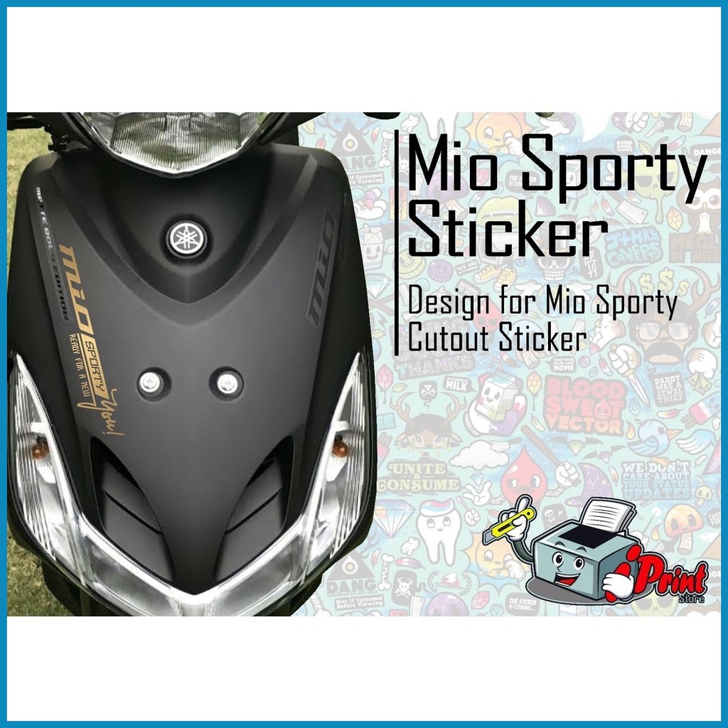 Yamaha Mio Sporty Sticker - Sporty Decals, Cut Out Sticker, Waterproof ...