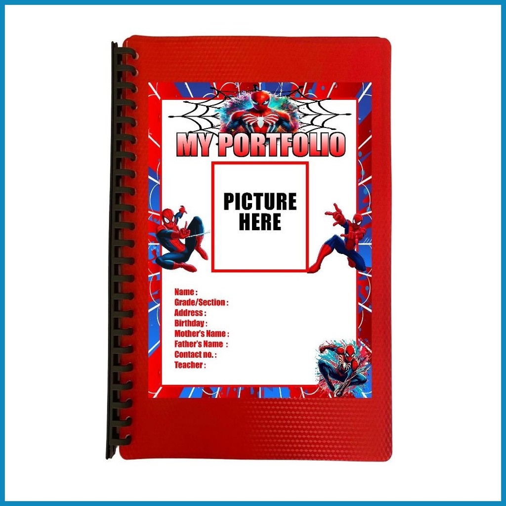 Clear Book, School Portfolio Long with Front Cover Character Design and ...