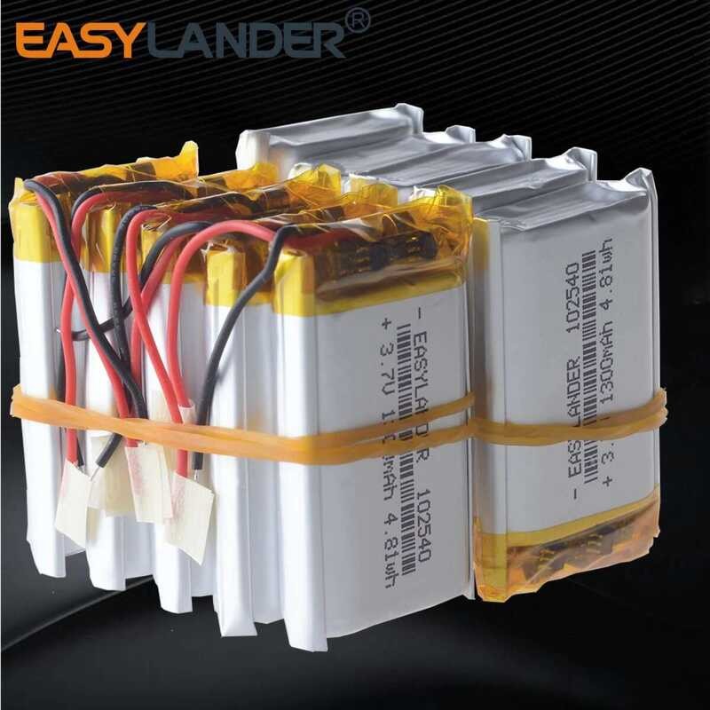 Silicone Wires 3.7V 1300mAh 102540 922543 Polymer Lithium Ion / Li-ion ...