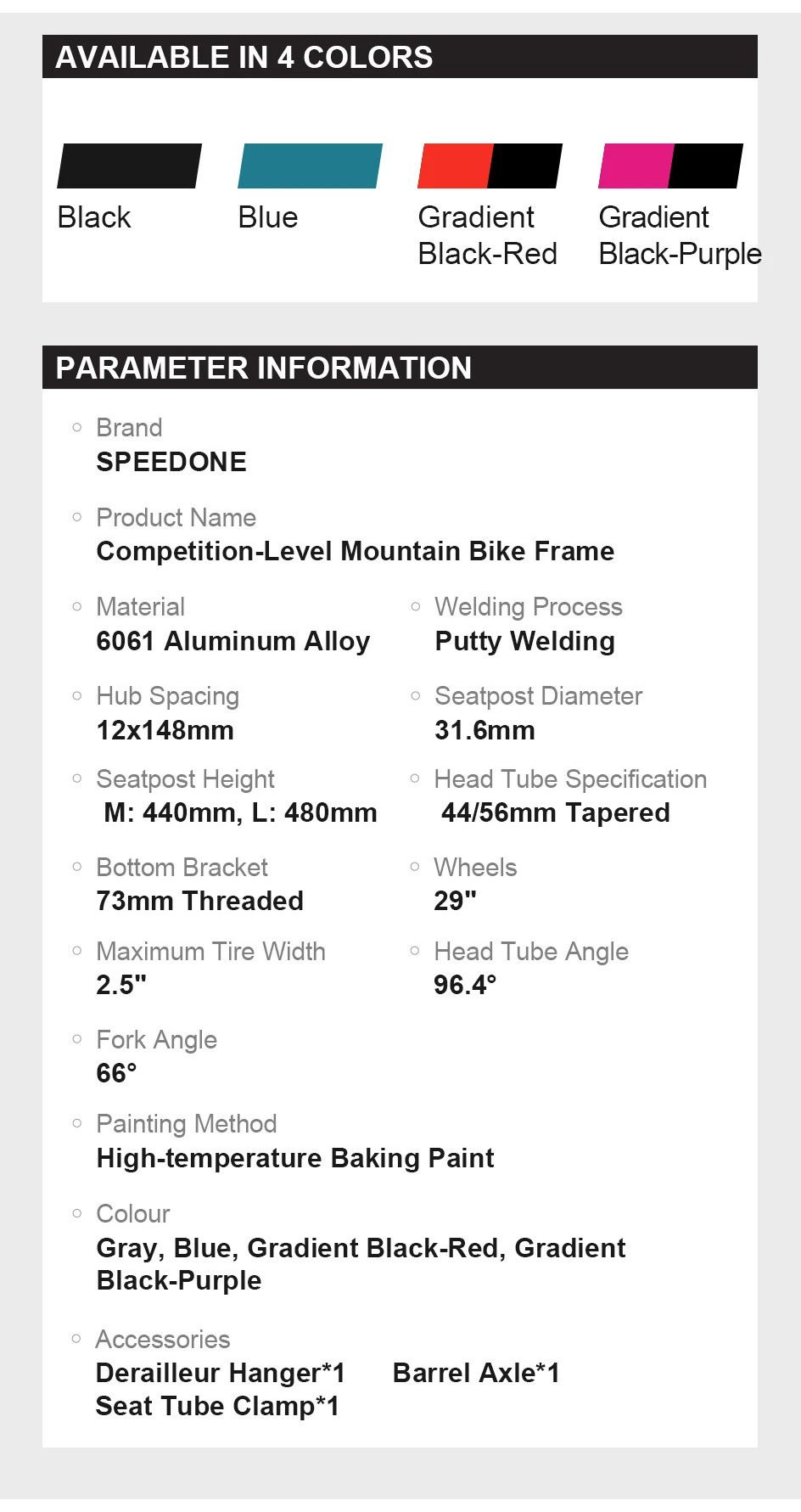 SPEEDONE Bicycle Frame 29er 148mm Aluminum 29 MTB Frame Tapered for ...