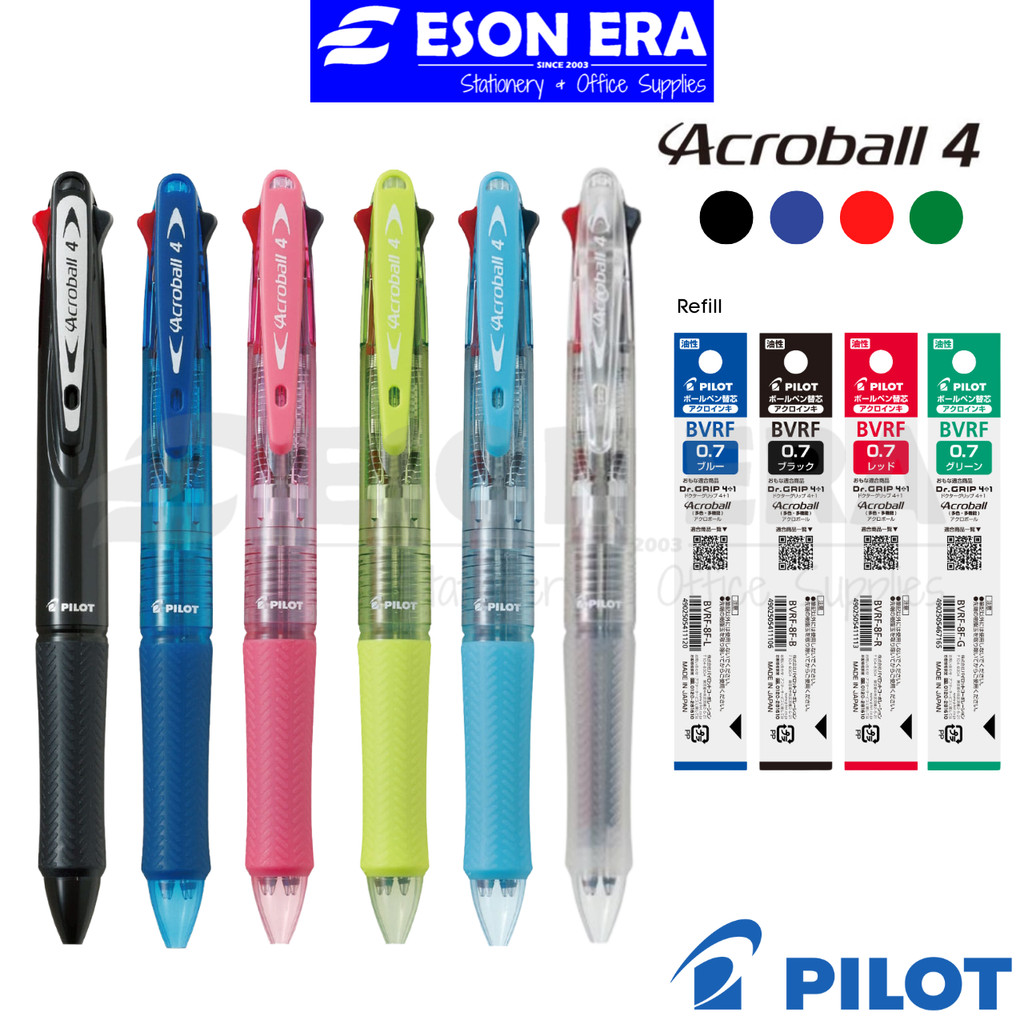Pilot Acroball 4 Multifunction Pen 4 Colors Pen 0.7mm (Refill BVRF ...