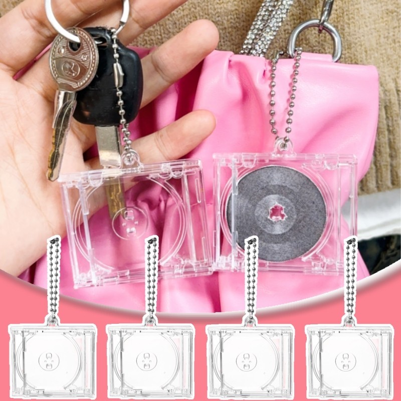 Mini CD Case Keychain - Acrylic CD Box Keychain - CD Player Shaped ...