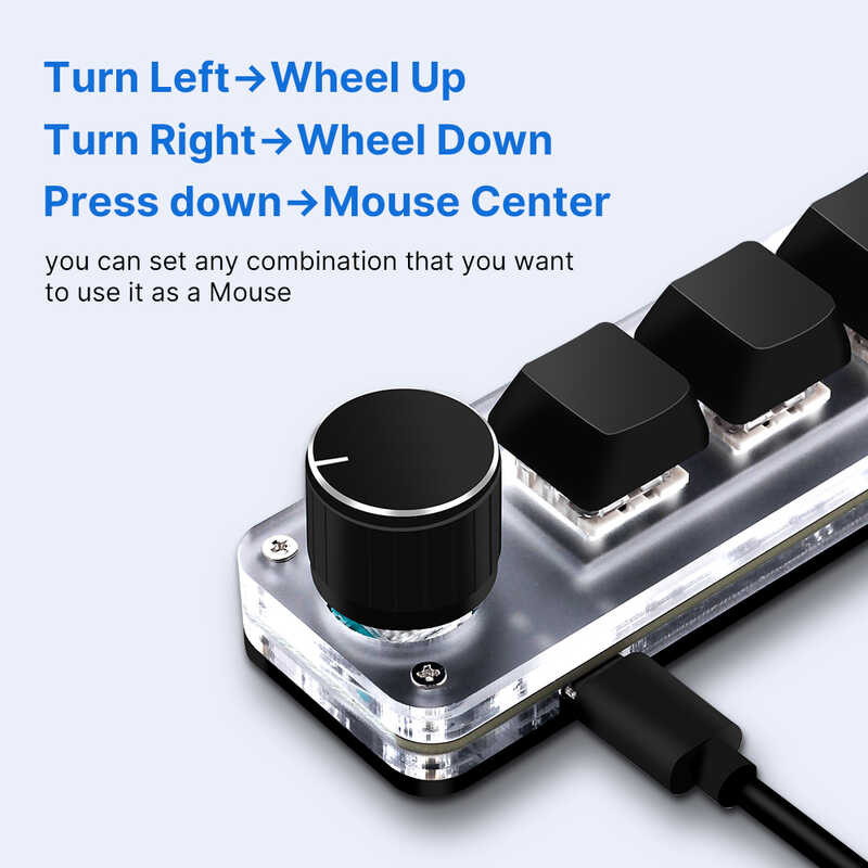 Programming ro nical keypad Custom 3Key 1 Knob Mini USB RGB Wired Gaming Keyboard Photoshop ...