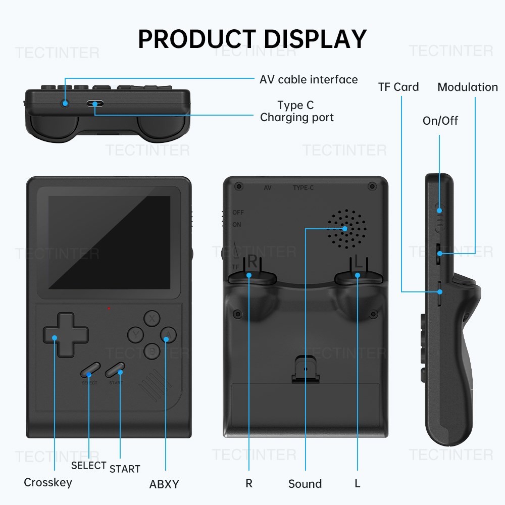GB300 Portable Handheld Game Player 3 inch Video Game Console Built-in ...