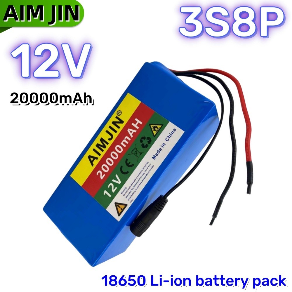 3S8p 20Ah Pack 18650 Lithium Ion 12V 20000Mah Dc12.6V Super Large ...