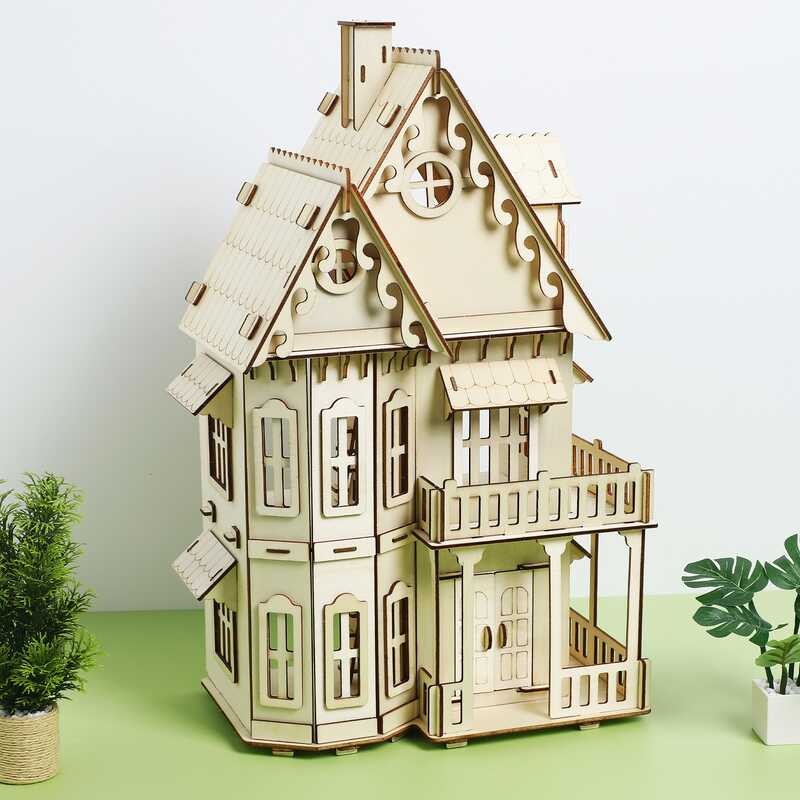 D 3 Three-Dimensional Board Gothic Villa Puzzle Wooden 3D Puzzles For ...