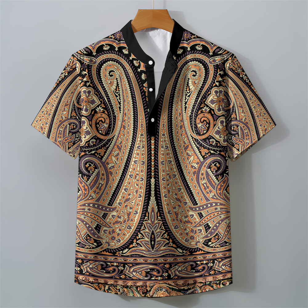 2025 Dashiki Barong Ethnic Stand-up Collar Short-sleeved Top ...
