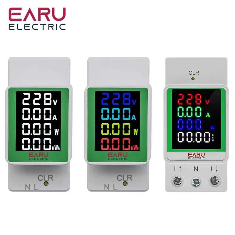 4In1 7 Digital AC 110V 220V 100A Voltage Current KWH Electric Energy ...