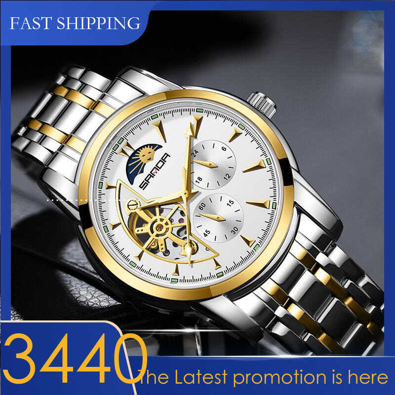 SANDA 7009 Premium Commercial Steel Strap Automatic For Men Waterproof ...