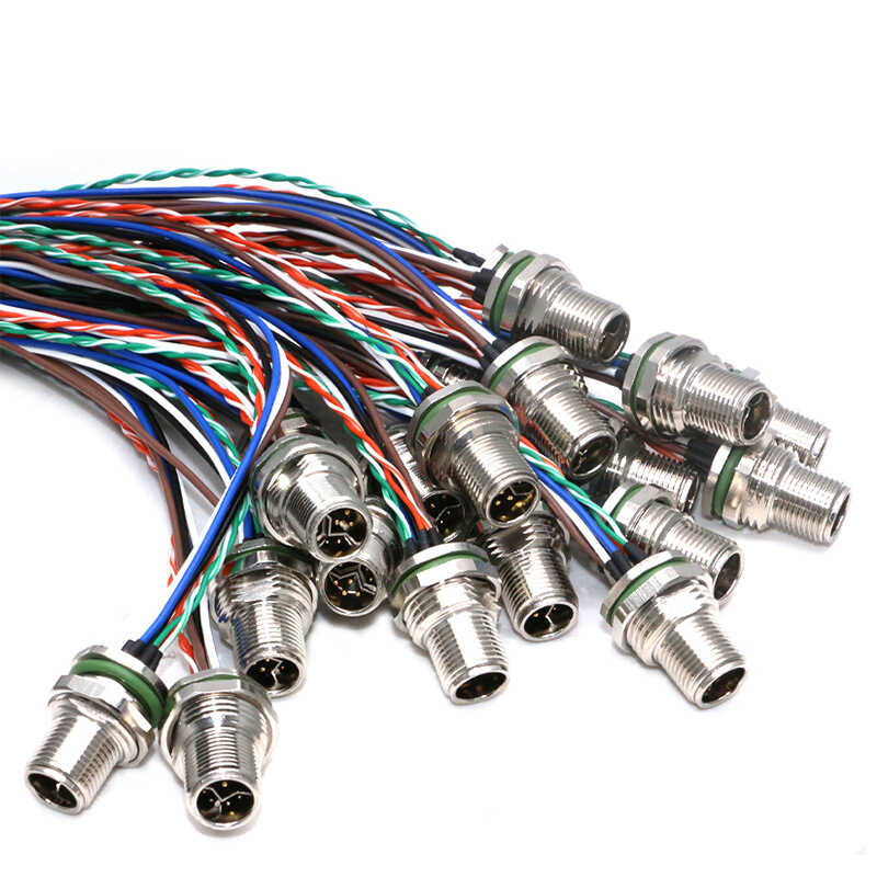 M12 8P Network Data Power Dual Hybrid Connector Y Code Male And Female ...