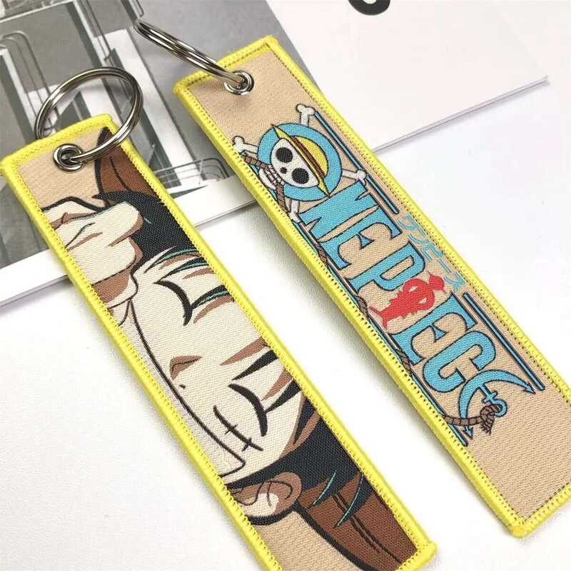 iece One Anime Key Chains With Cute Jet Manga Embroidery Fashion Key ...