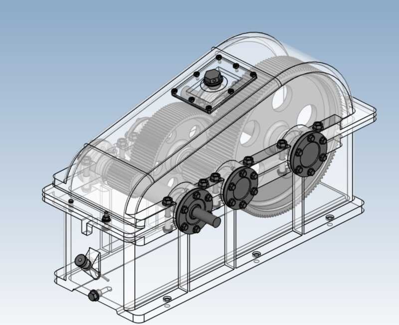Complete set of two-stage spur gear reducer template design manual+2D ...