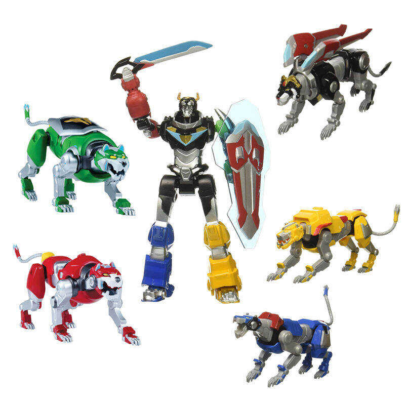 Voltron Beast Authentic Black Red Yellow Green Blue Lion Movable Model ...