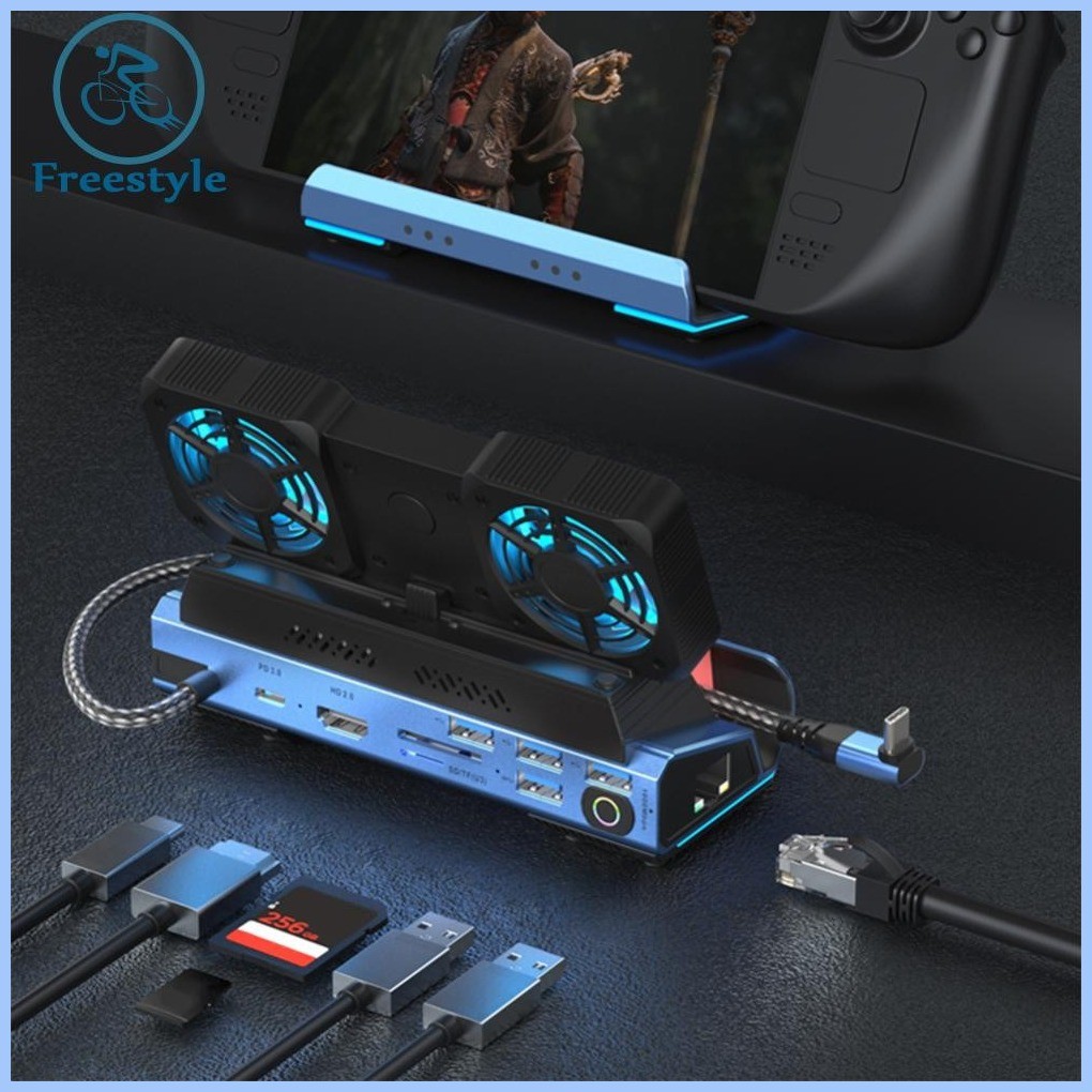 Docking Station Dual Cooling Fan 4K@60Hz for Steam Deck OLED & ROG X ...