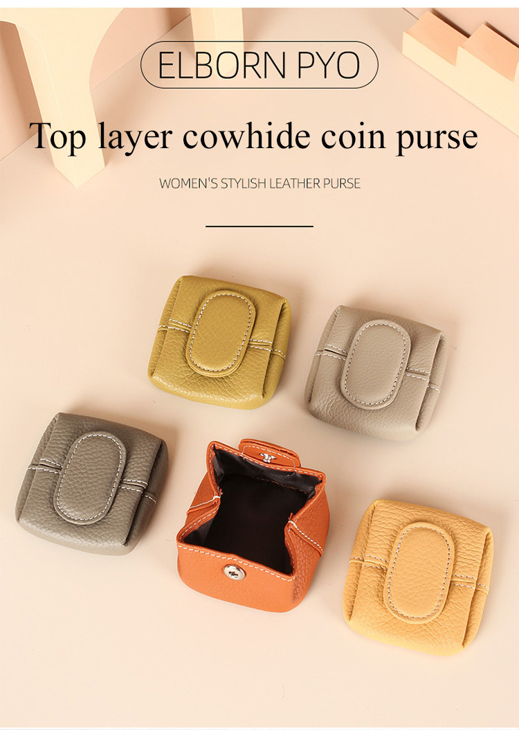 【Multicolor Available】Super Soft Top Layer Cowhide Japanese Coin Purse ...