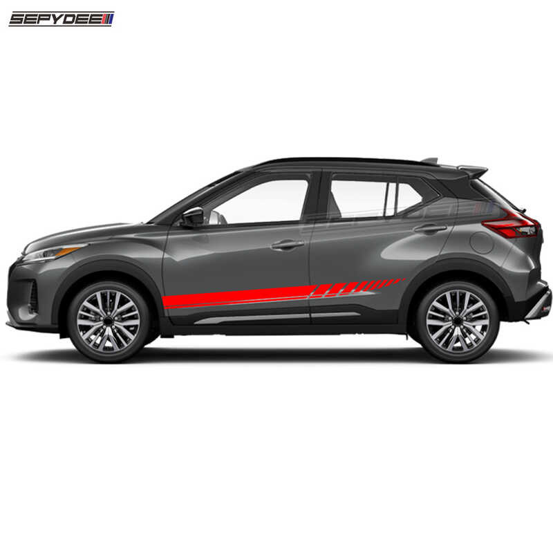 Door 2Pcs Side Skirt Stickers Para Sa Nissan Kicks Auto Long Stripes ...