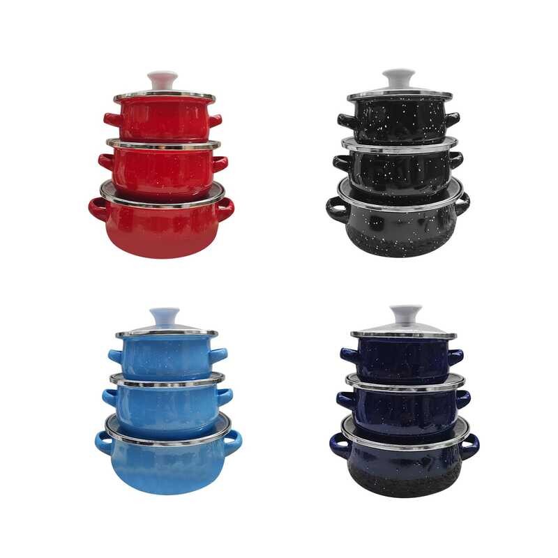 3Pcs 2 ☆ Mini Pot Universal Portable Enamel Cookware Set Home Para Sa ...