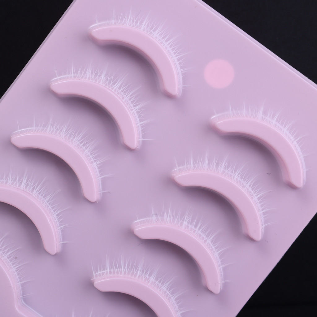 3D Full Strip White False Eyelashes - Cosplay Halloween Snow Color Eye ...
