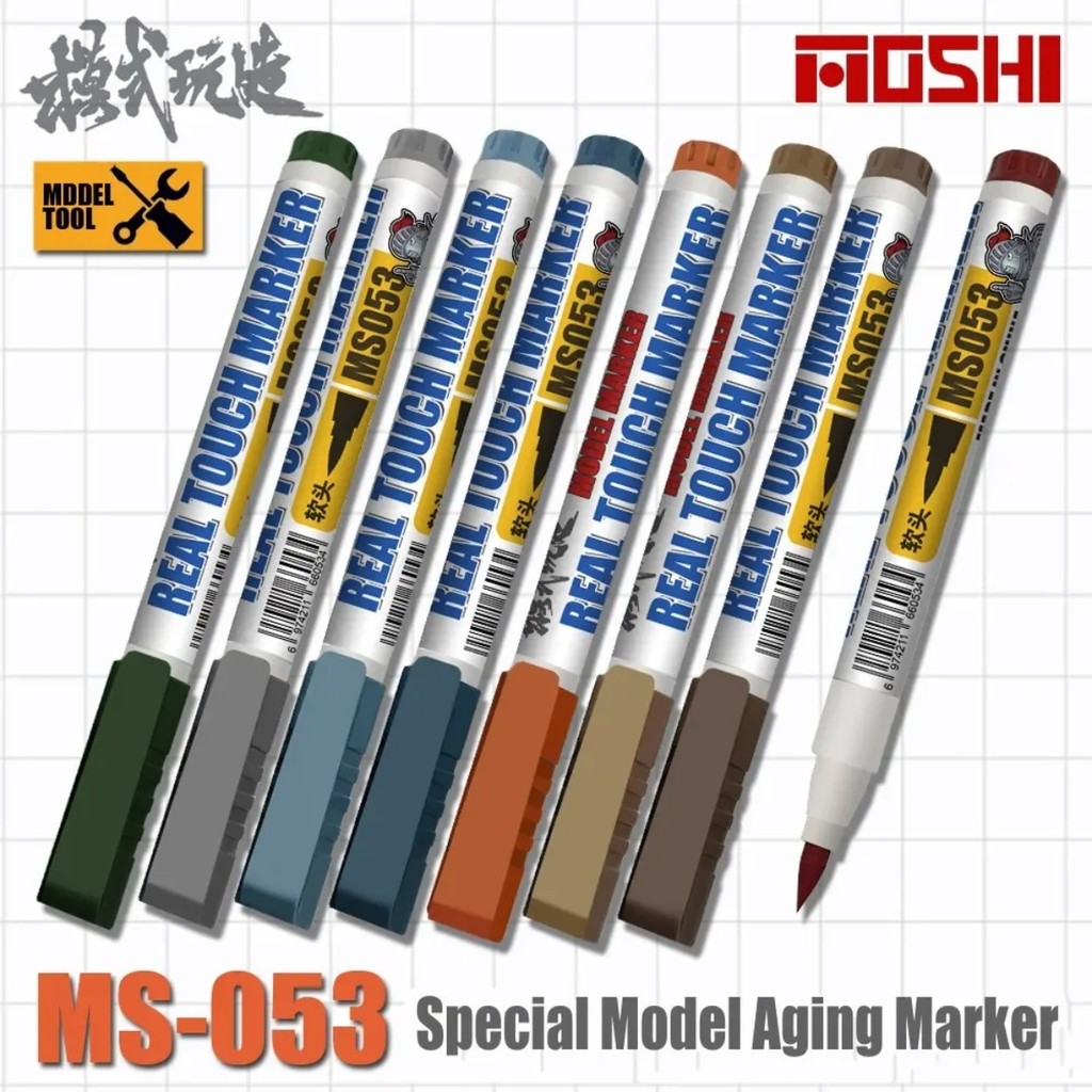 Marker Pen Soft Tip Real Touch Marker for Aging Gundam Gunpla Model ...