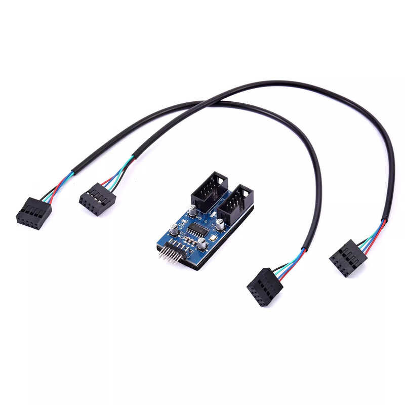 USB 2.0 expansion cable 9-PIN to dual 9-PIN desktop motherboard HUB ...