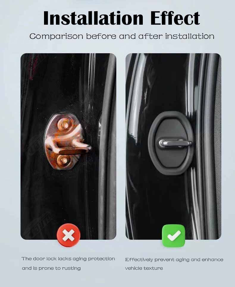 Tesla Car Door Lock Cover Protection Decoration Door Shock Pad Silicone ...