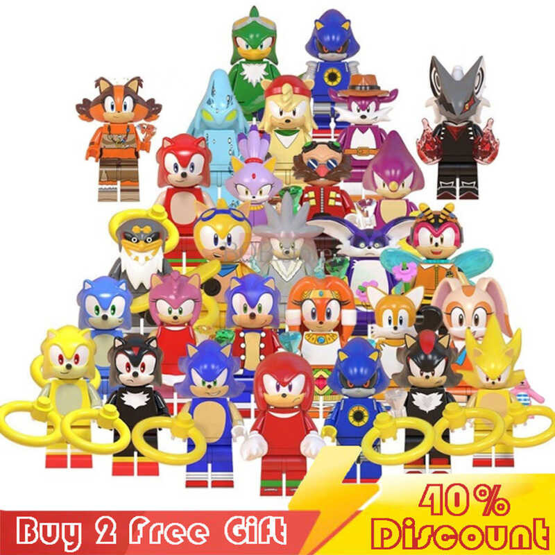 Sonic The Hedgehog Minifigures Amy Rose Shadow Action Figures Building ...