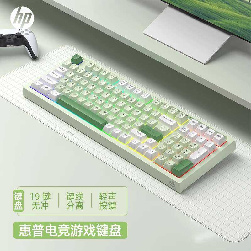 HP K300 Keyboard Wired Mechanical Touch Typing Office Computer 98 Light ...