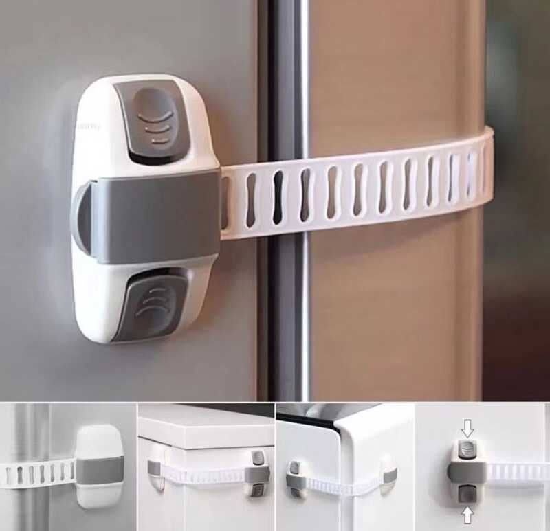 HIONE Adjustable Fridge Guard Refrigerator Door Latch Baby Child Safety ...