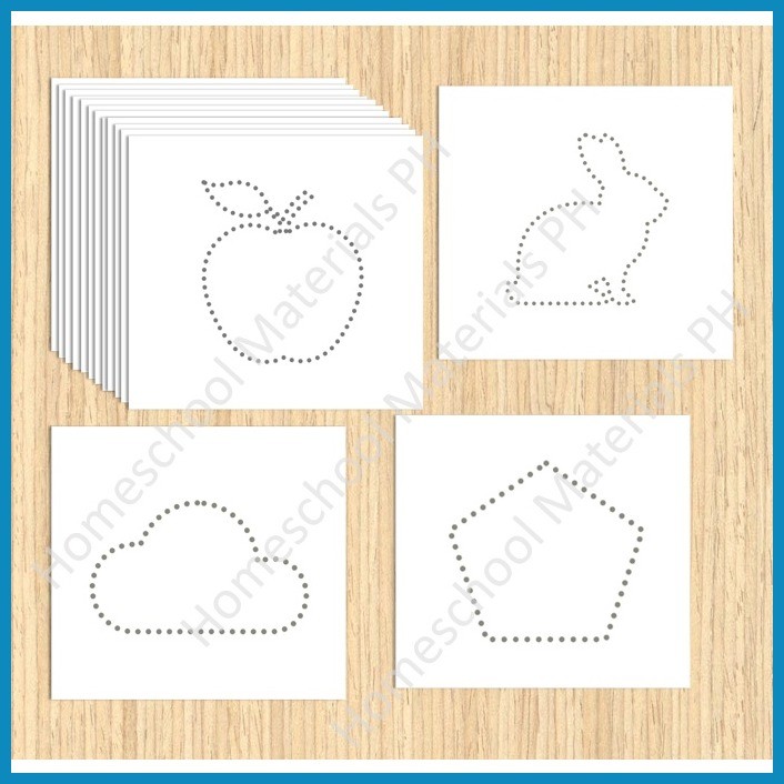 Montessori PIN POKING ACTIVITY SHEETS - Set of 40 - Assorted Dotted ...