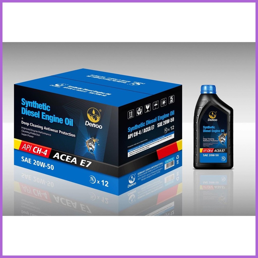 ๑ DENOO Diesel engine oil 100% synthetic API CH-4 20W/50 & CI-4 20W/50 ( 1L & 4L ) | Shopee ...