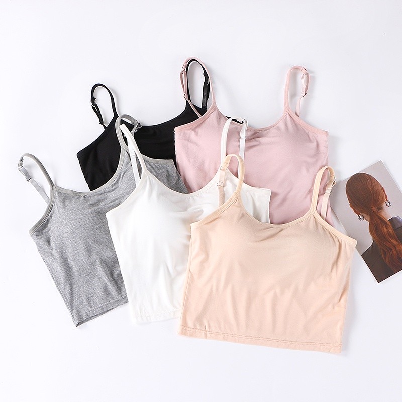 Small Camisole Women's Inner Umbilical Cord Chest Pad Summer Short ...