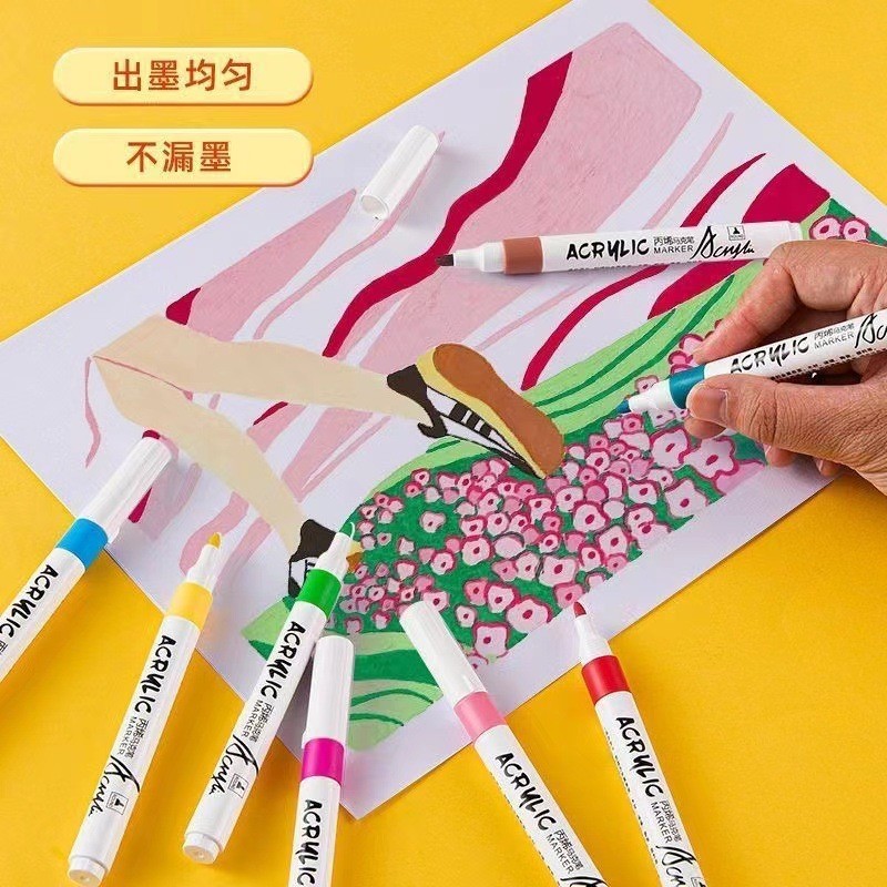 12/60/80 Colors Acrylic Marker Pen Coloring Pen Highlight Acrylic ...