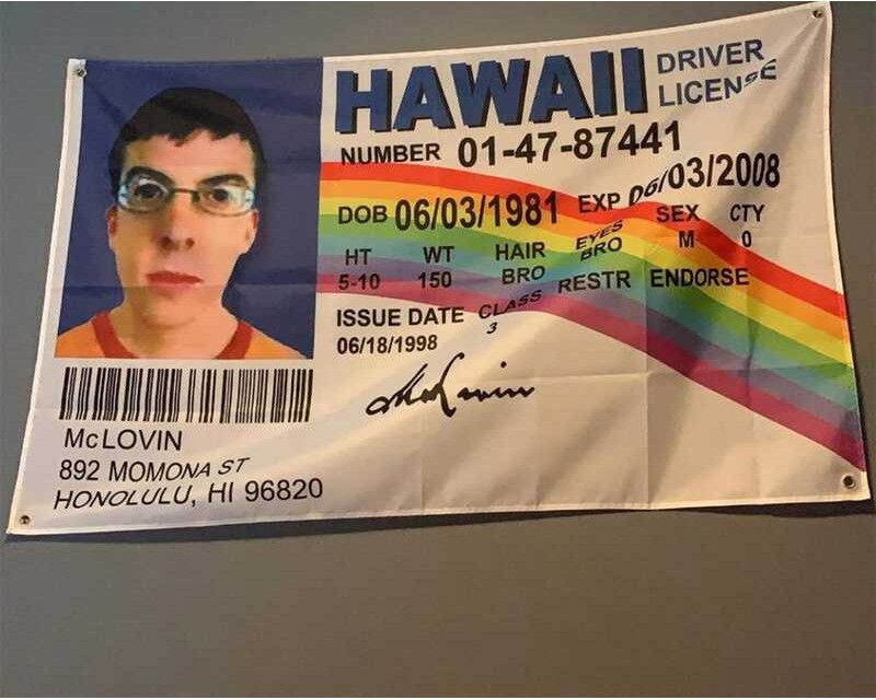 ID McLovin Fake Driver nse 3x5 Banner F Poster Durable Decorations Wall Flag with 4G for lag ...