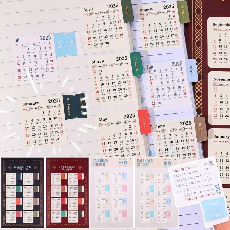 2025 Calendar Index Stickers - Yearly Monthly Planner Label Tag ...