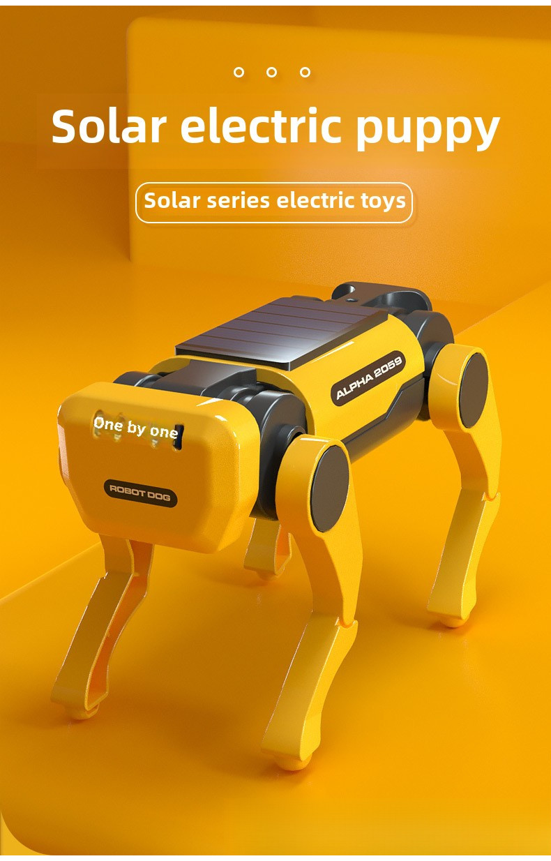 Self-Install DIY Robotic Kit Solar Powered RC Electric Robot Dog ...