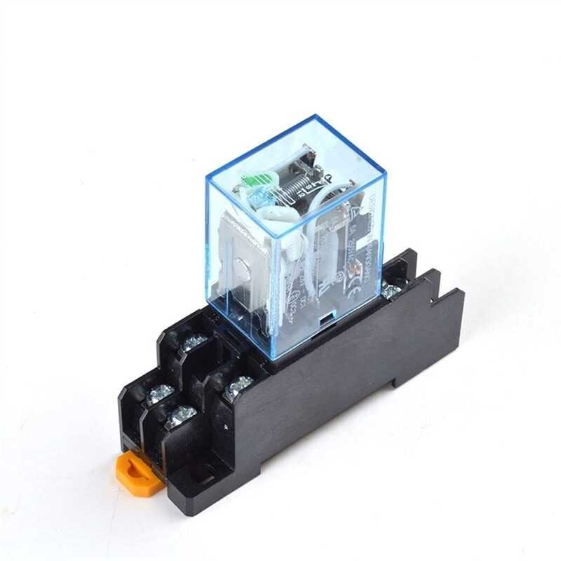 MY2NJ MY2P HH52P 220V AC Coil 12V 24V General Purpose DPDT Micro Mini with Socket Power Relay ...