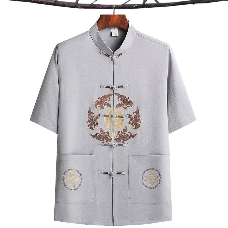 chinese collar men casual shirt for men chinese polo for men summer ...
