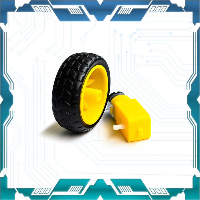 Intelligent car chassis robot tire+DC deceleration motor set wheel ...