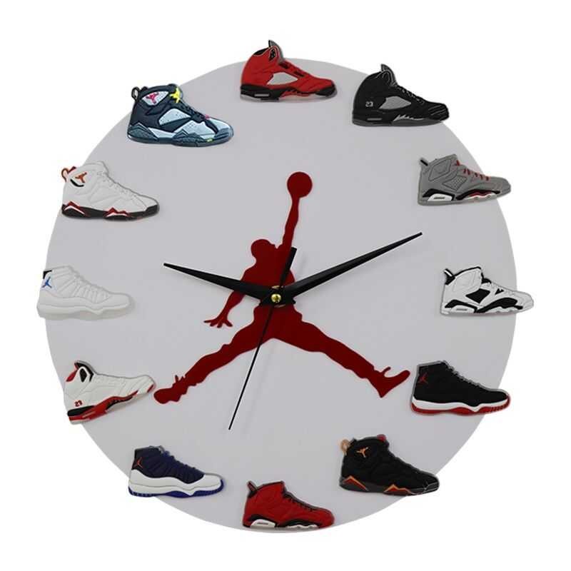 3D 々 Basketball Shoe Creative Sneakers Flight Wall Clocks Modern Design ...