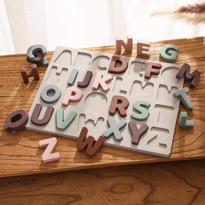 Silicone Alphabet Puzzle Montessori ABC Letter Toy Board for Kids ...