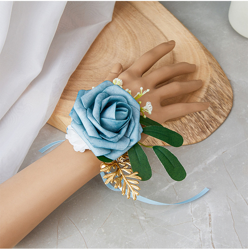 Champagne Wrist Flower Wedding Bride and Bridesmaid Wrist Corsage ...