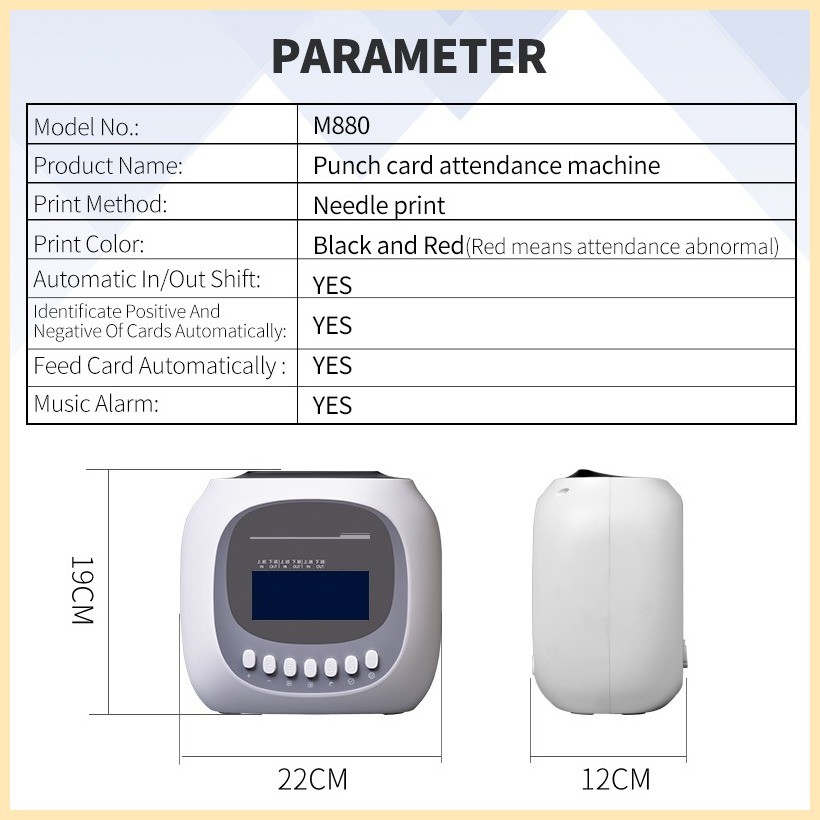 ⊕ ♀ Punch Card Attendance Machine bundy clock Time Employee Recorder ...