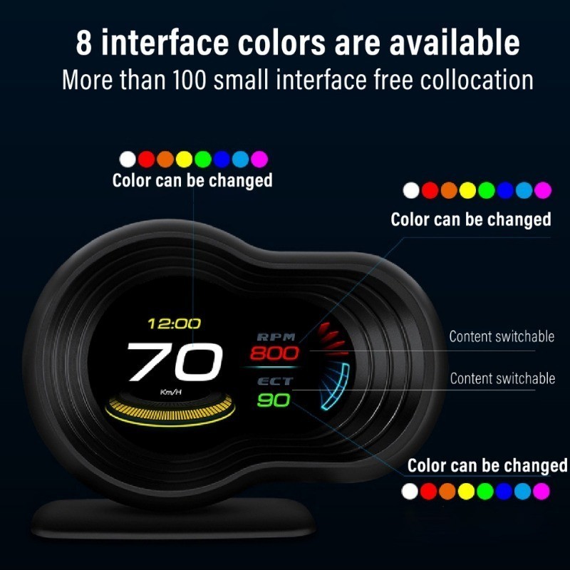 F9 OBD2 Car HUD Head Up Display Smart Obd Hud Gauge Adjustable Bracket ...