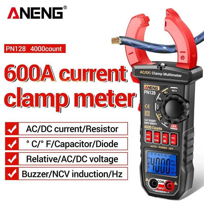 D Clamp Digital Multimeter 4000 Counts ANENG Pn128 Voltage Detector ...