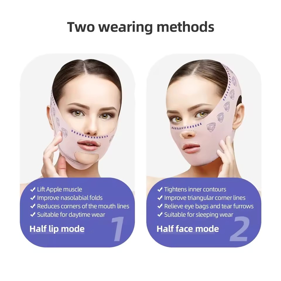 Double-deck Face Slimming Bandage Face Lifting Belt V Line Face Shaper ...