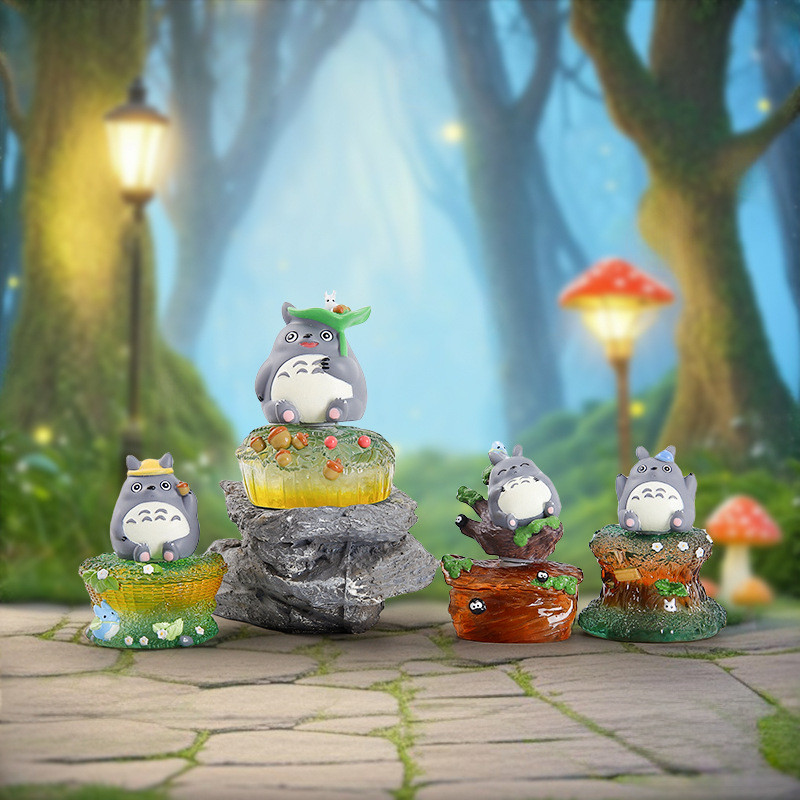 Totoro glows rotation fairy tale blind box figure toy studio ghibli ...